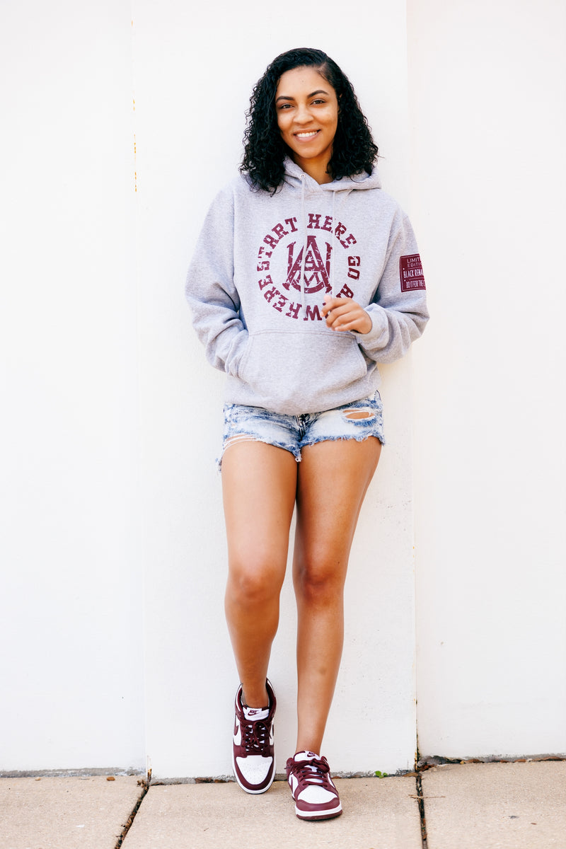 AAMU "Start Here Go Anywhere" Hoodie in Heather Gray – Black ...